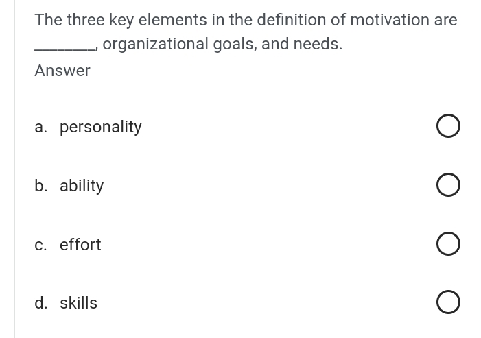 Solved The three key elements in the definition of | Chegg.com