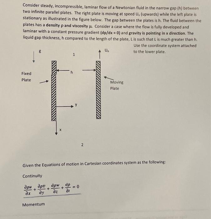Solved Consider steady, incompressible, laminar flow of a | Chegg.com