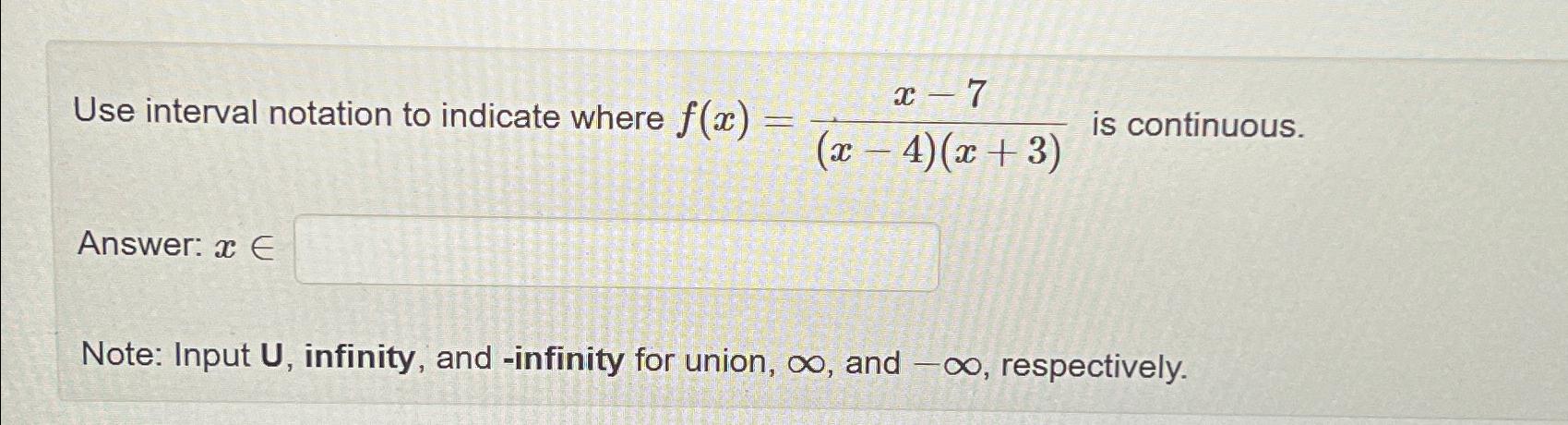 Solved Use interval notation to indicate where | Chegg.com