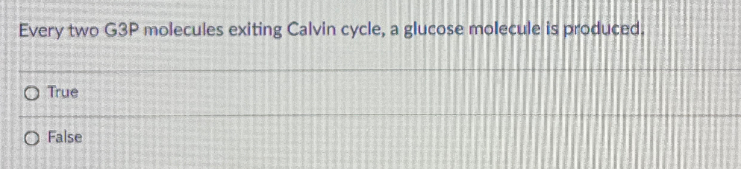 Solved Every two G3P molecules exiting Calvin cycle, a | Chegg.com