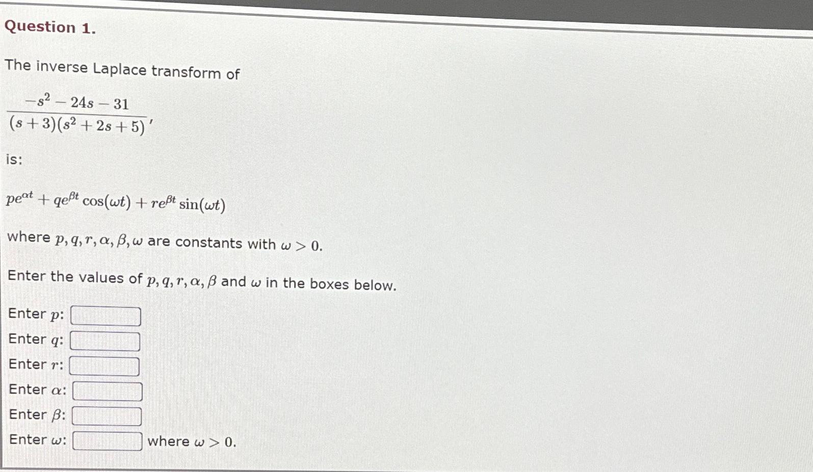 Solved Question 1.Please clearly without mistakesThe inverse | Chegg.com
