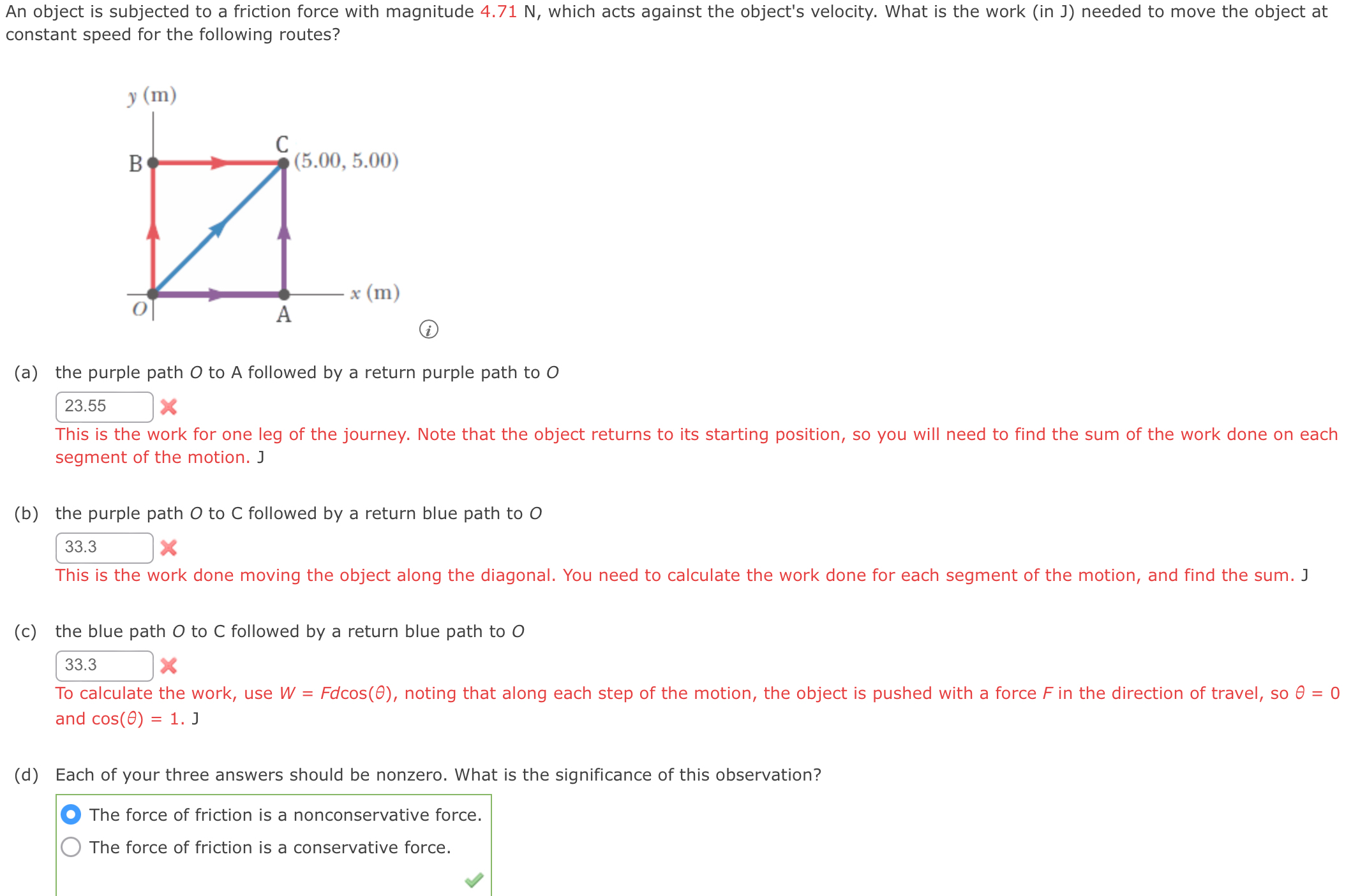 Solved An object is subjected to a friction force with | Chegg.com