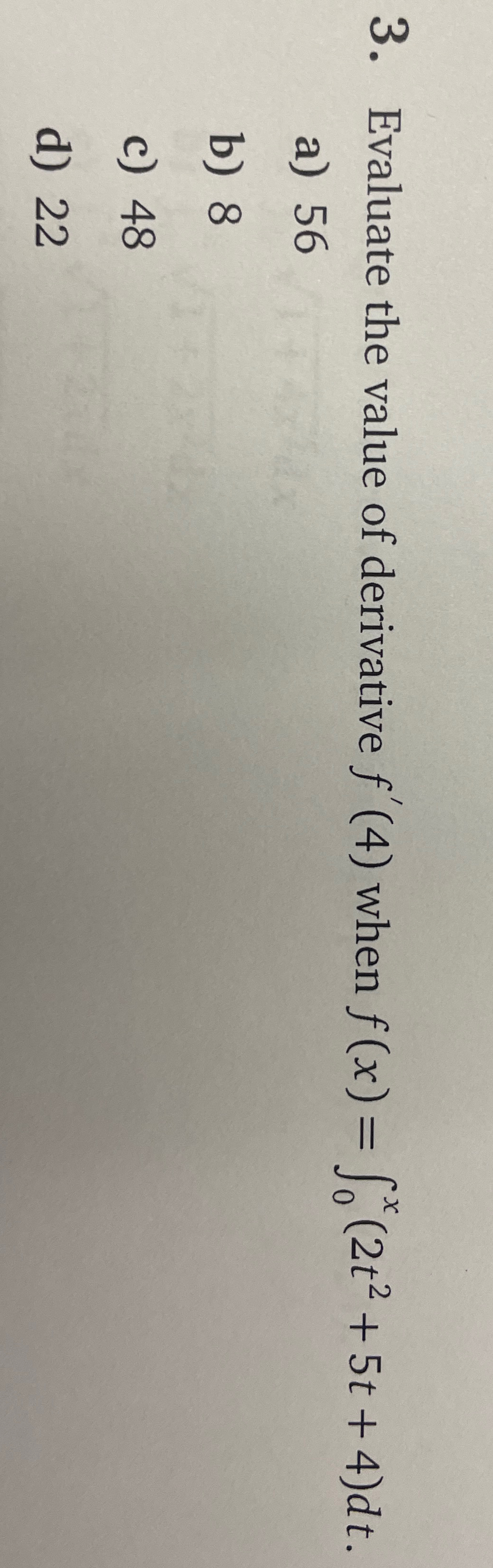 Solved Evaluate the value of derivative f'(4) ﻿when | Chegg.com