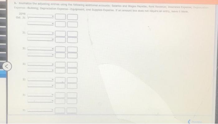 1. Journalize the adjusting entries using the | Chegg.com
