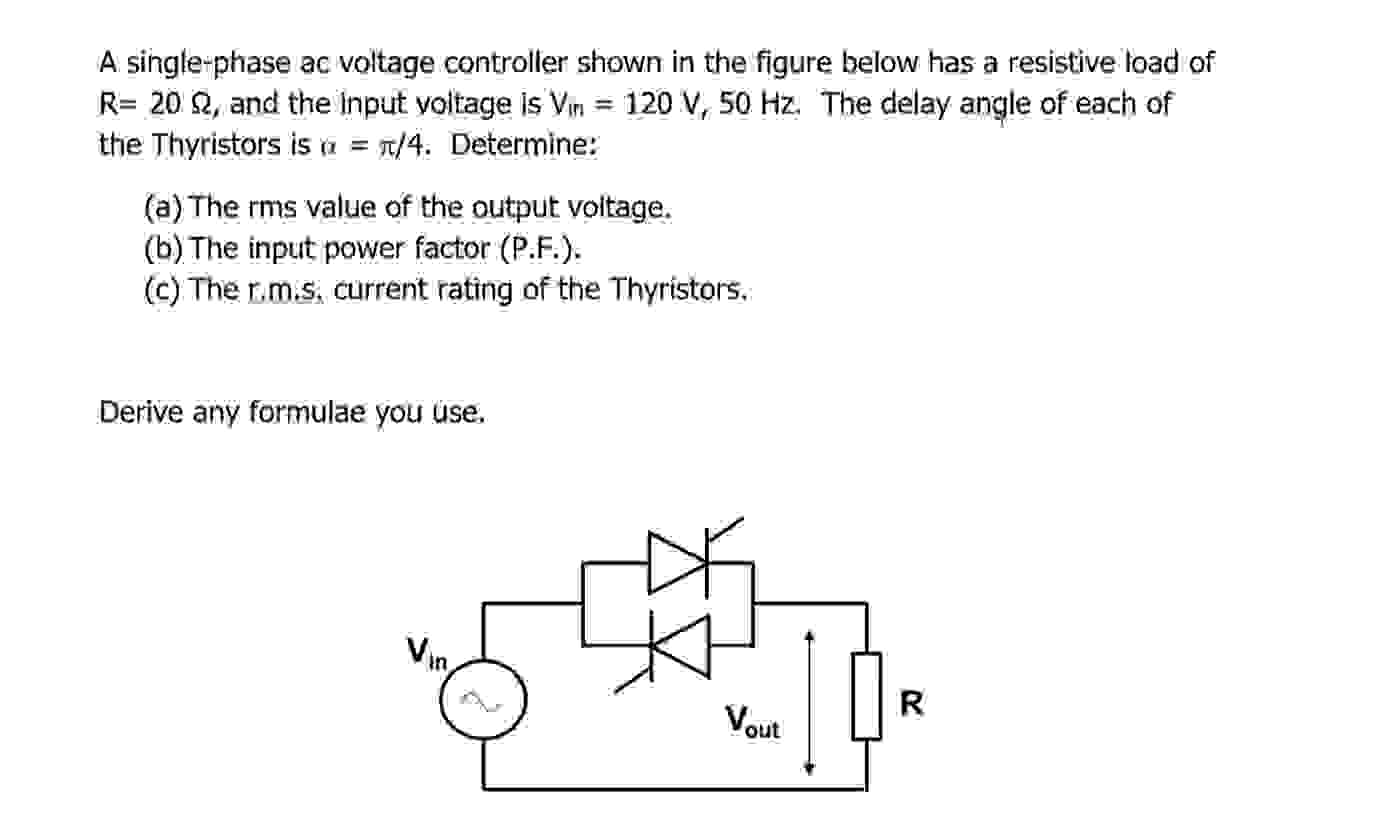 Solved A single-phase ac voltage controller shown in the | Chegg.com