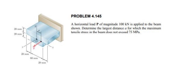 Solved PROBLEM 4.145A horizontal load P of magnitude 100 ﻿kN | Chegg.com