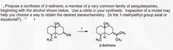 Solved Propose a synthesis of beta -selinene, a member of a | Chegg.com