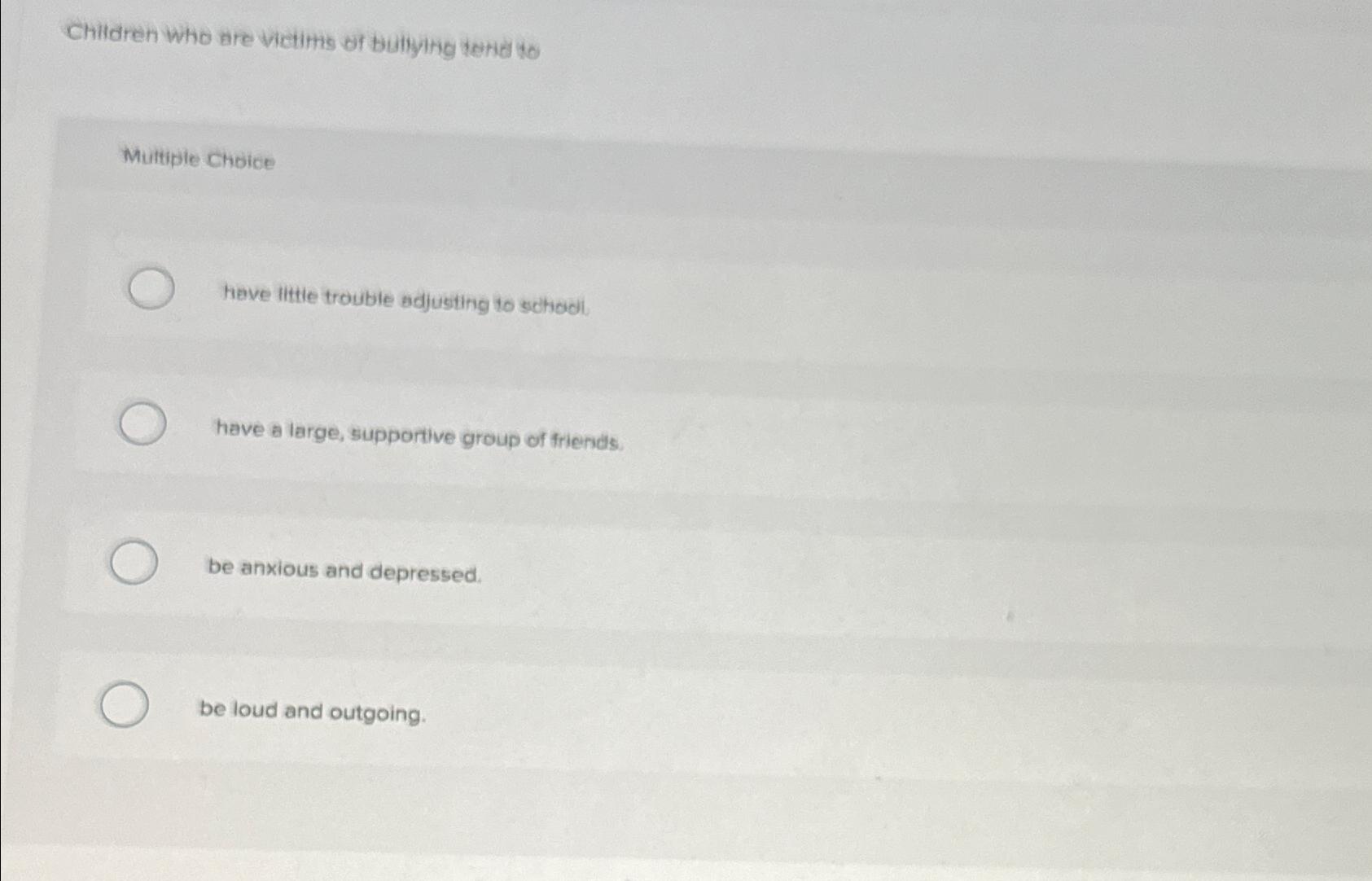 Solved Children who are victitis of buthylig terid | Chegg.com