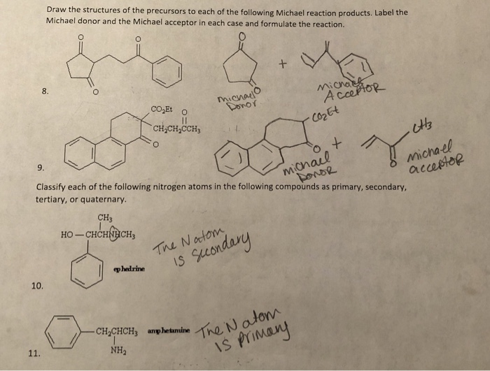 Solved Draw the structures of the precursors to each of the | Chegg.com
