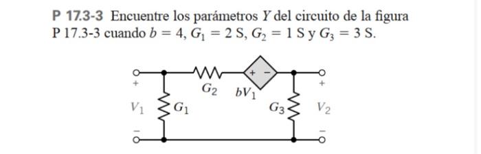 Solved P 17.3-3 Encuentre los parámetros Y del circuito de | Chegg.com