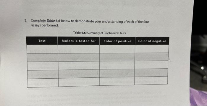 Complete Table 6.6 below to demonstrate your | Chegg.com