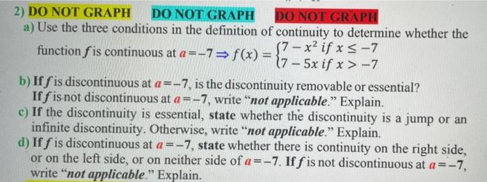 Solved --- = * 2) DO NOT GRAPH DO NOT GRAPH DO NOT GRAPH a) | Chegg.com