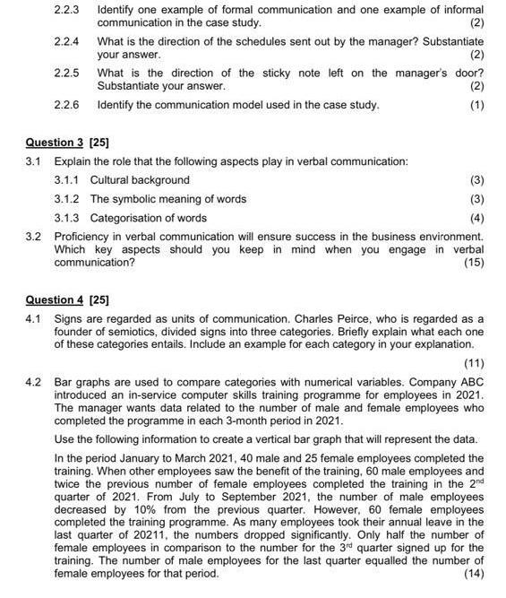2.2.3 Identify one example of formal communication | Chegg.com