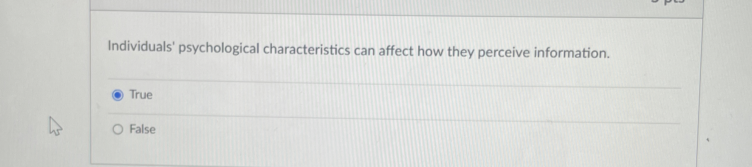 Solved Individuals' psychological characteristics can affect | Chegg.com