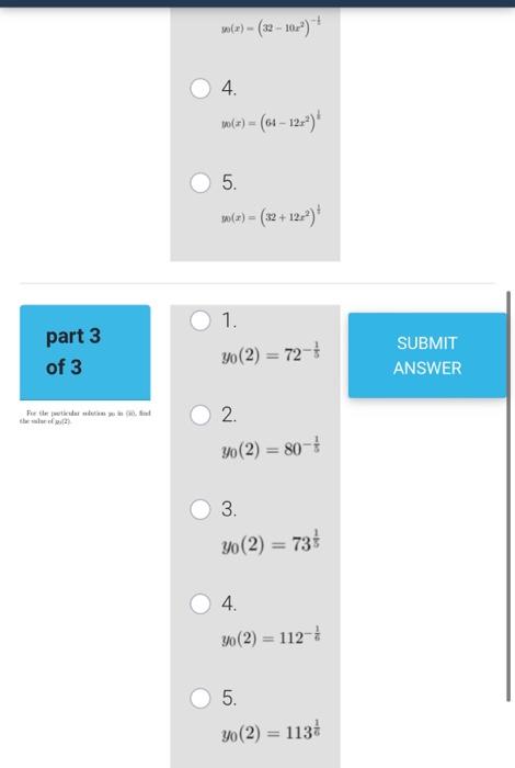 Solved part 1 1. of 3 For the Cifferenitial equation | Chegg.com