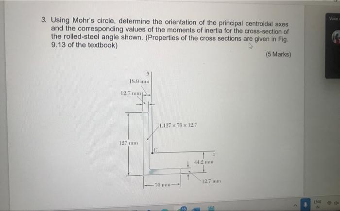 Solved 3. Using Mohr's circle, determine the orientation of | Chegg.com
