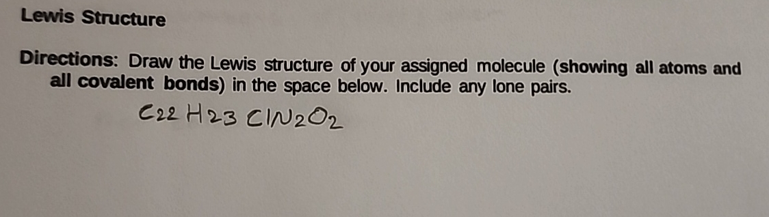 Solved Lewis StructureDirections: Draw the Lewis structure | Chegg.com