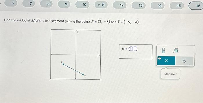 Solved Find the midpoint M of the line segment joining the | Chegg.com