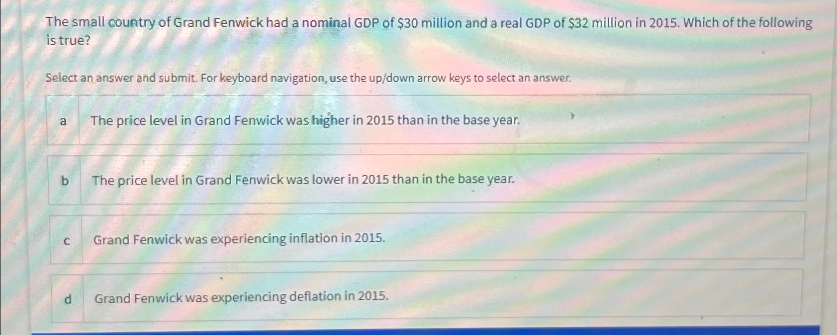 Solved The small country of Grand Fenwick had a nominal GDP | Chegg.com