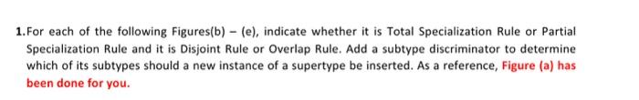Solved 1.For each of the following Figures(b) - (e), | Chegg.com