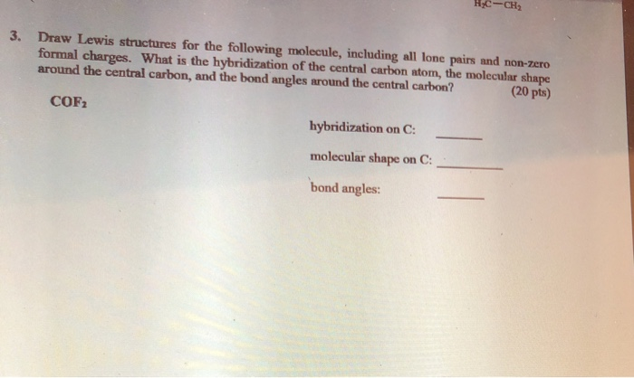 Solved HCCH 3. Draw Lewis structures for the following | Chegg.com
