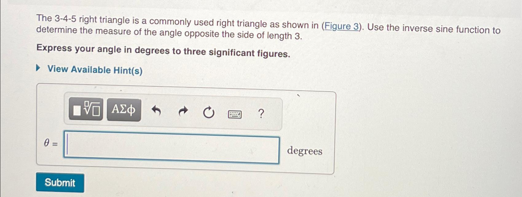 Solved The 3-4-5 ﻿right triangle is a commonly used right | Chegg.com