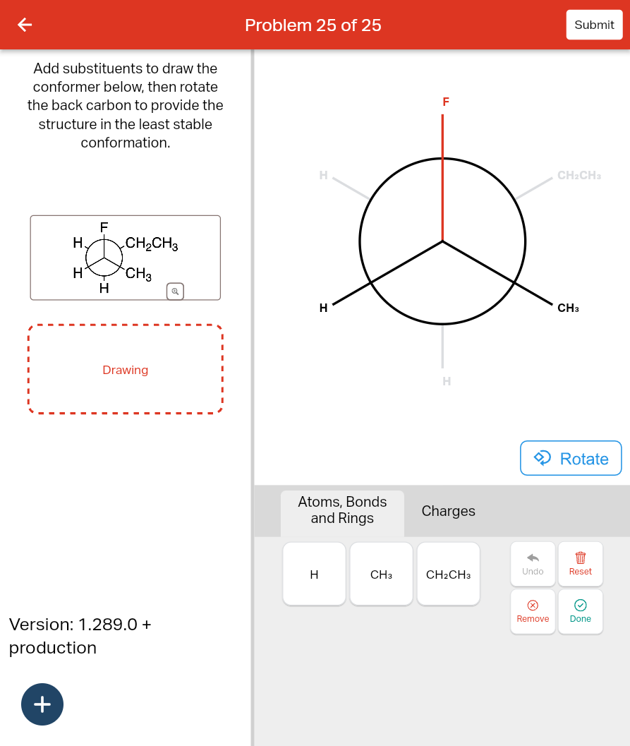 Solved Add substituents to draw the conformer below, then | Chegg.com