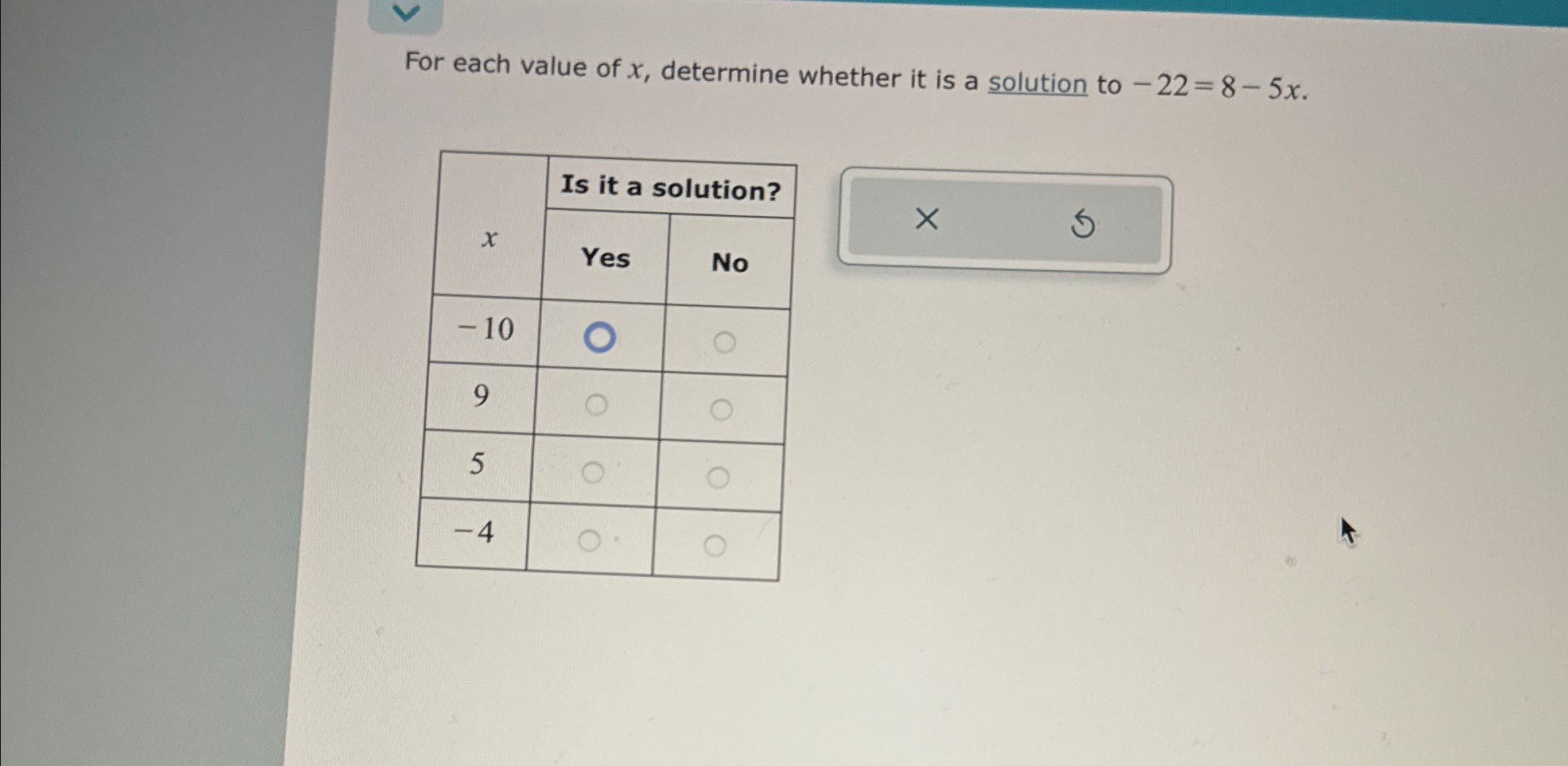 Solved For each value of x, ﻿determine whether it is a | Chegg.com