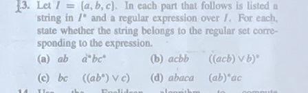 Solved 13. Let /=[a,b,c). In each part that follows is | Chegg.com