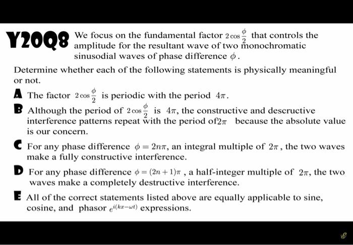 Solved Y2008 We focus on the fundamental factor 2 cos that | Chegg.com