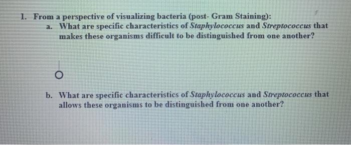 Solved 1. From a perspective of visualizing bacteria | Chegg.com