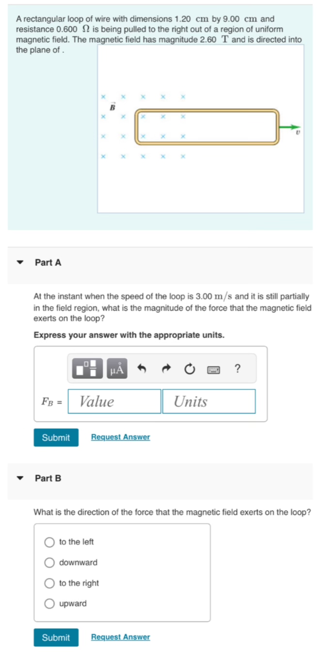Solved A rectangular loop of wire with dimensions 1.20cm ﻿by | Chegg.com
