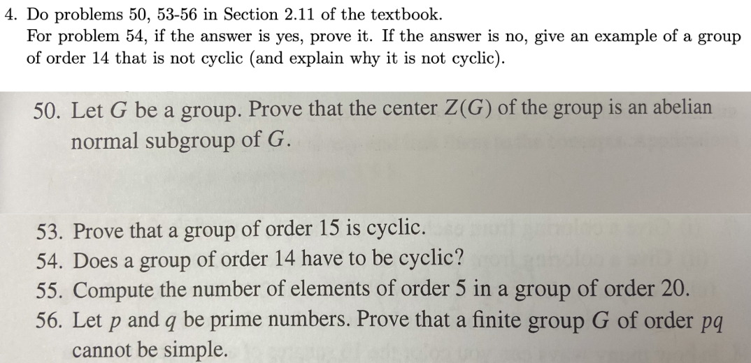 Solved Let G ﻿be a group. Prove that the center Z(G) ﻿of the | Chegg.com
