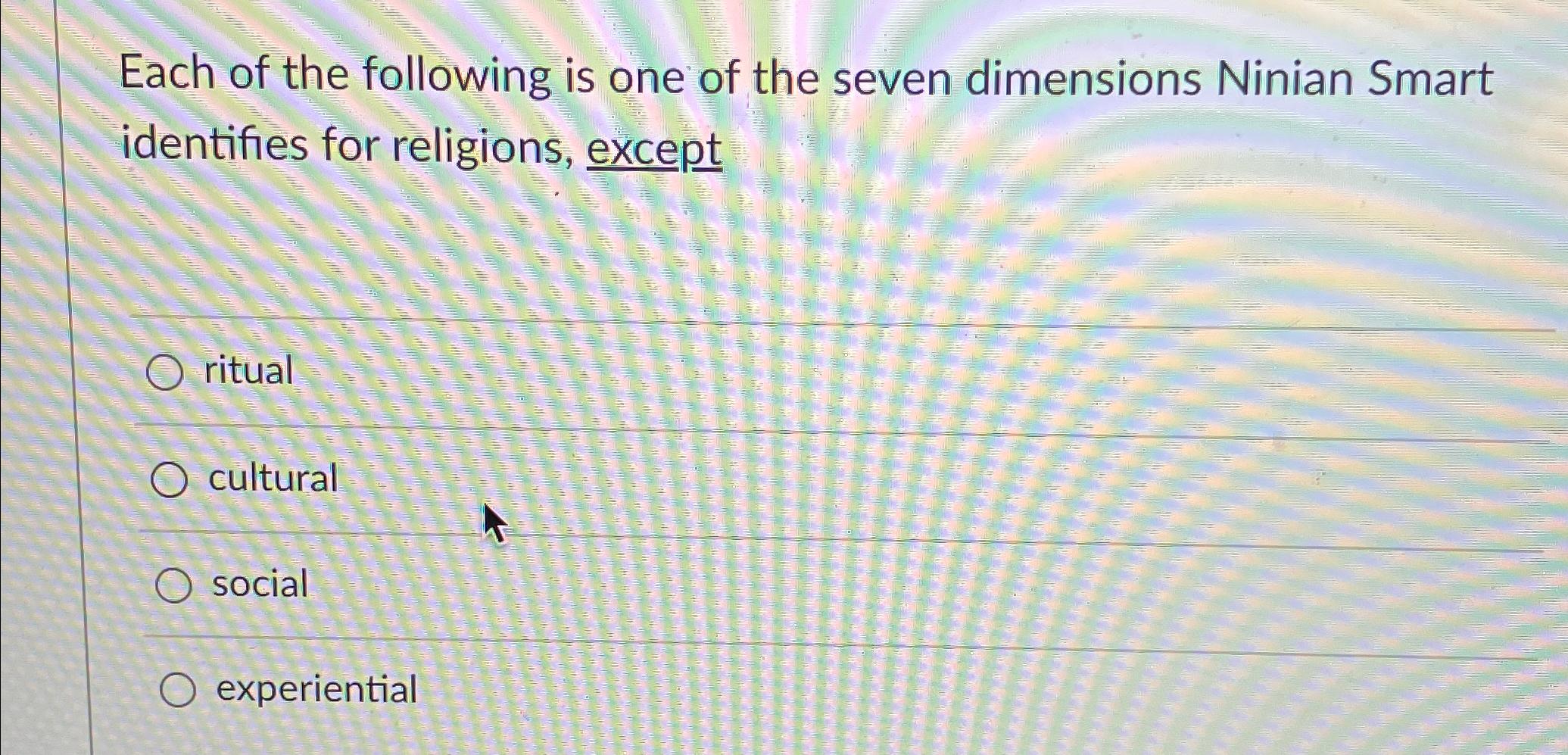 Solved Each of the following is one of the seven dimensions | Chegg.com