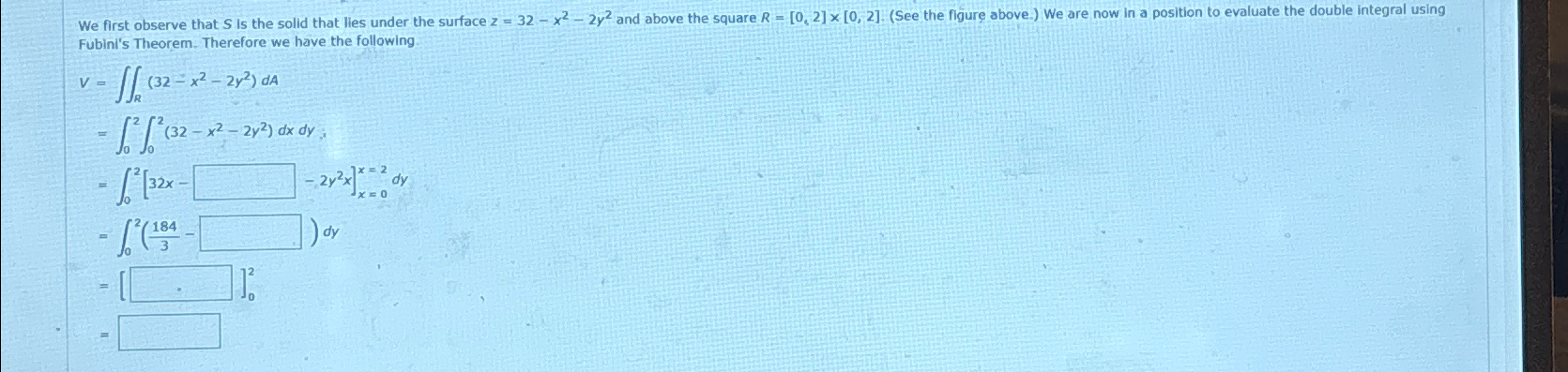 Solved Fubini's Theorem. Therefore we have the | Chegg.com