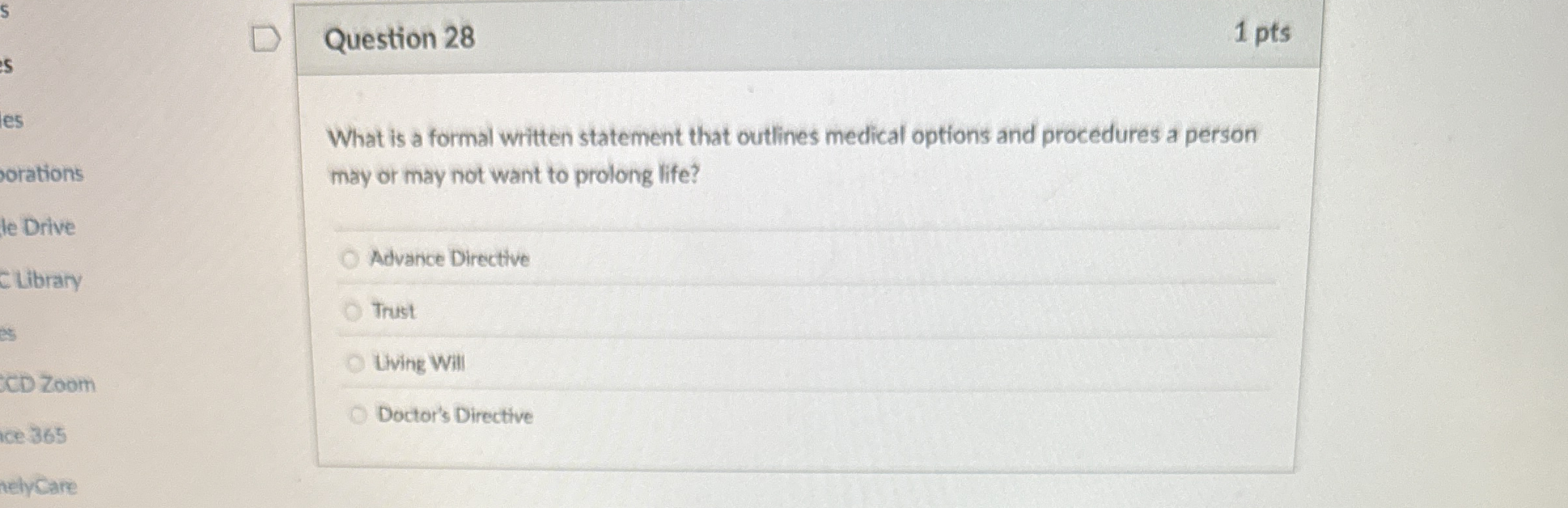 Solved Question 281 ﻿ptsWhat is a formal written statement | Chegg.com