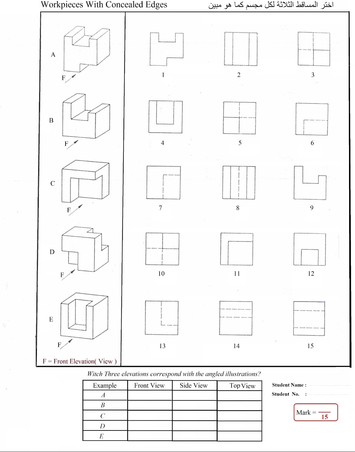 Solved \table[[Example,Front View,Side View,Top | Chegg.com