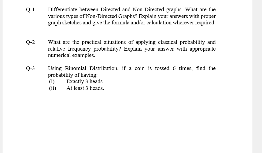 Q-1 ﻿Differentiate between Directed and Non-Directed | Chegg.com