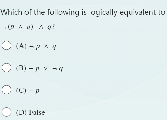 Solved Which of the following is logically equivalent to | Chegg.com