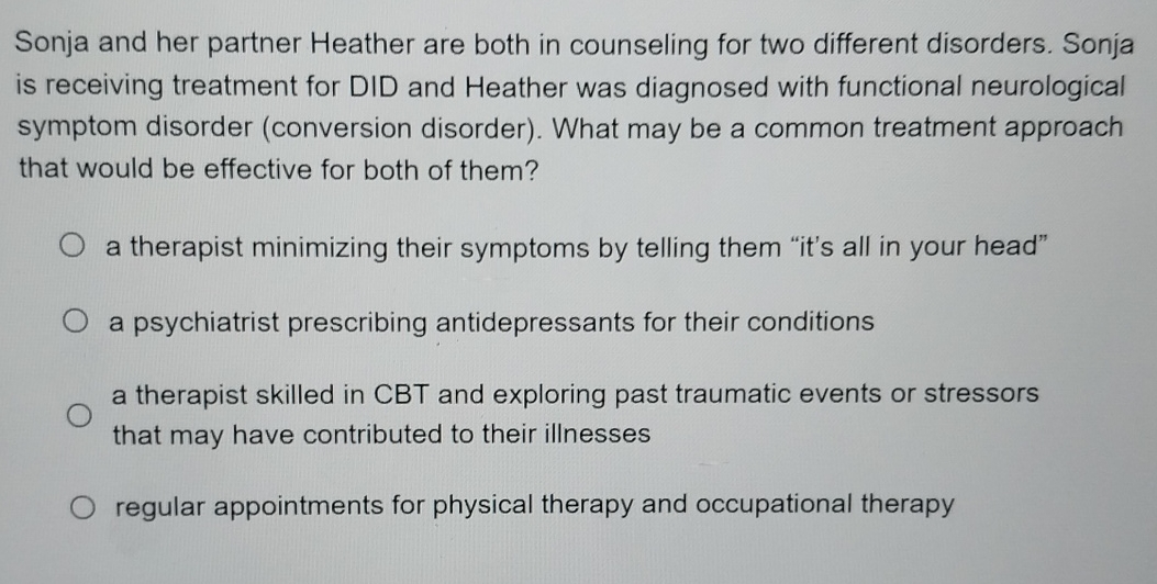 Solved Sonja and her partner Heather are both in counseling | Chegg.com