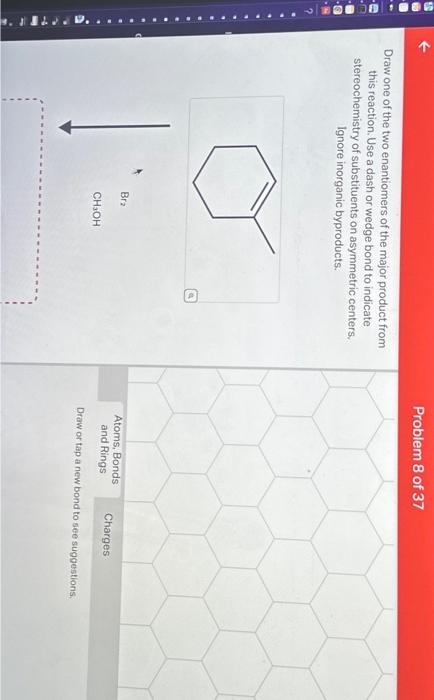 Solved Problem 3 of 37 Draw one of the two enantiomers of | Chegg.com Solved Problem 3 of 37 Draw one of the two enantiomers of | Chegg.com