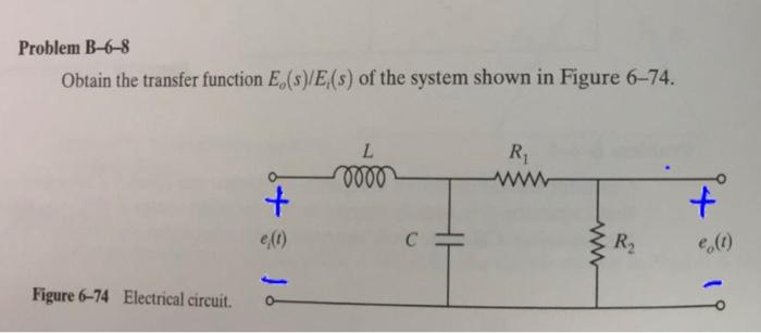 Solved Obtain the transfer function Eo(s)/Ei(s) of the | Chegg.com