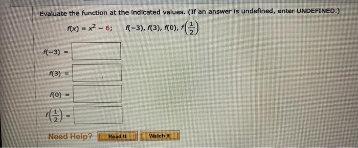 Solved Evaluate the function at the indicated values. (If an | Chegg.com