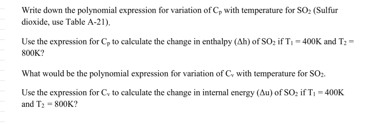 Write down the polynomial expression for variation of | Chegg.com