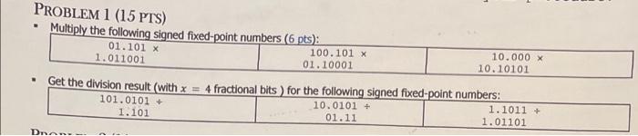 Solved PROBLEM 1 (15 PTS) Multiply the following signed | Chegg.com
