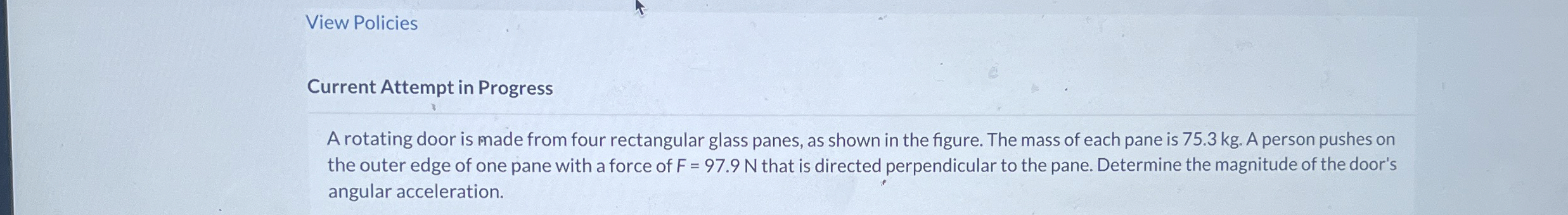 Solved View PoliciesCurrent Attempt in ProgressA rotating | Chegg.com