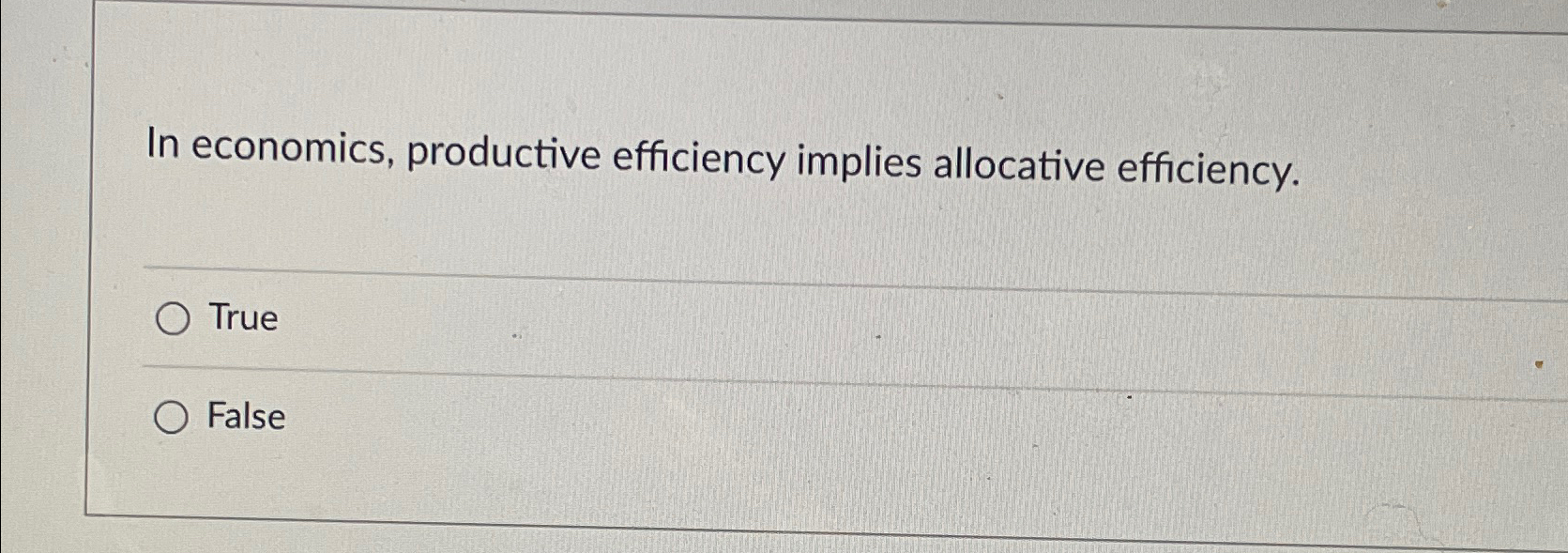Solved In economics, productive efficiency implies | Chegg.com