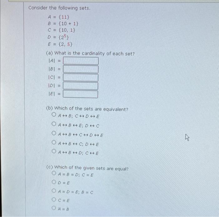 Solved Sets can be written by description, roster, or | Chegg.com