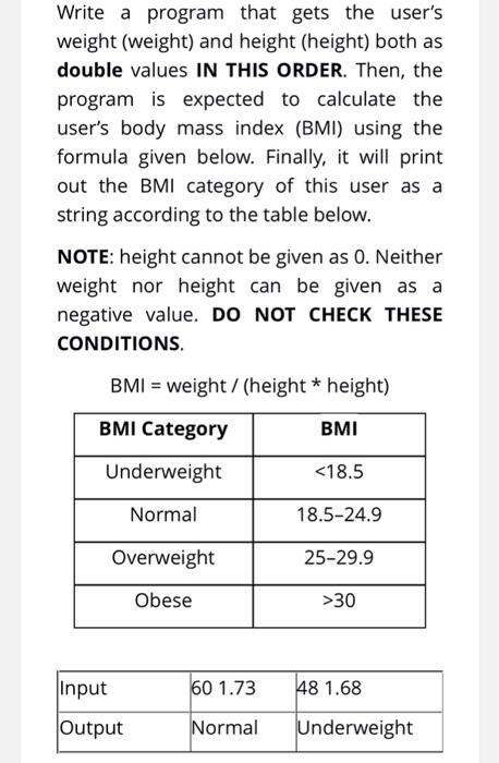 Solved Write a program that gets the user's weight (weight) | Chegg.com