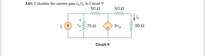 Solved 3.30 Solve for vo and io in Circuit 8 using Nodal | Chegg.com